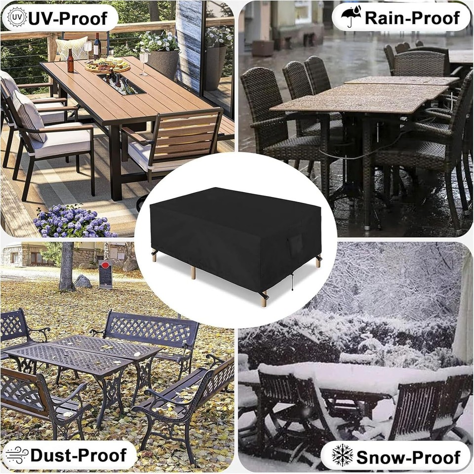 111IN 600D Heavy Duty Patio Furniture Covers Waterproof Outdoor Table ...