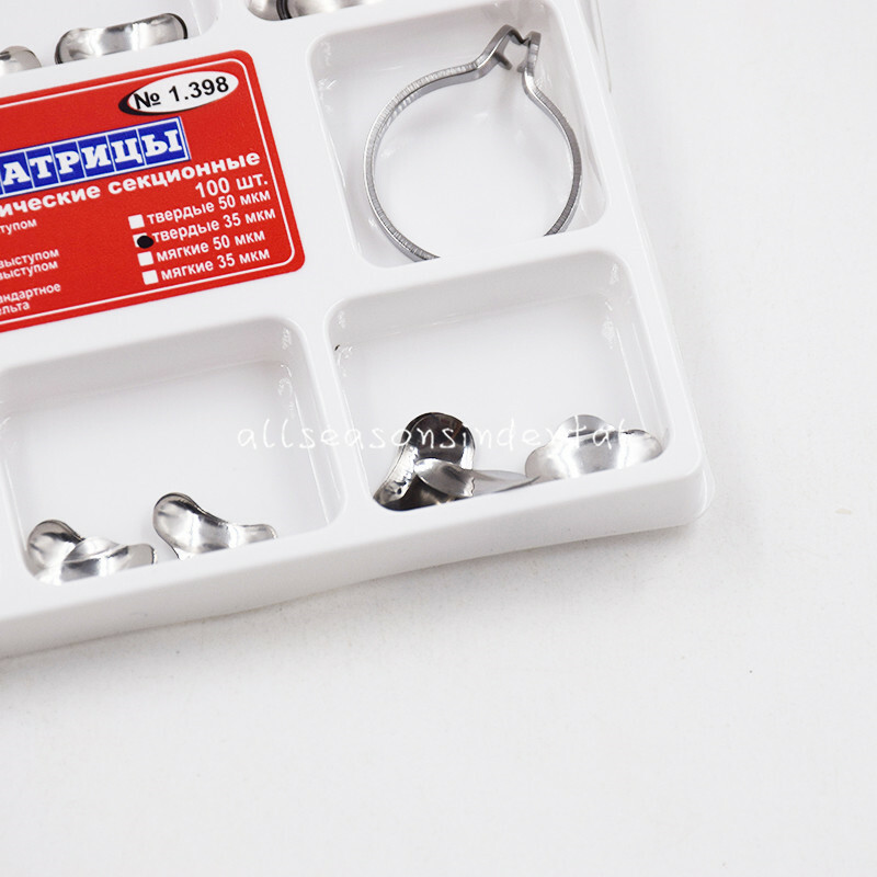 100Pcs TOR VM Dental Matrix Bands Sectional Contoured Matrices Wedges ...