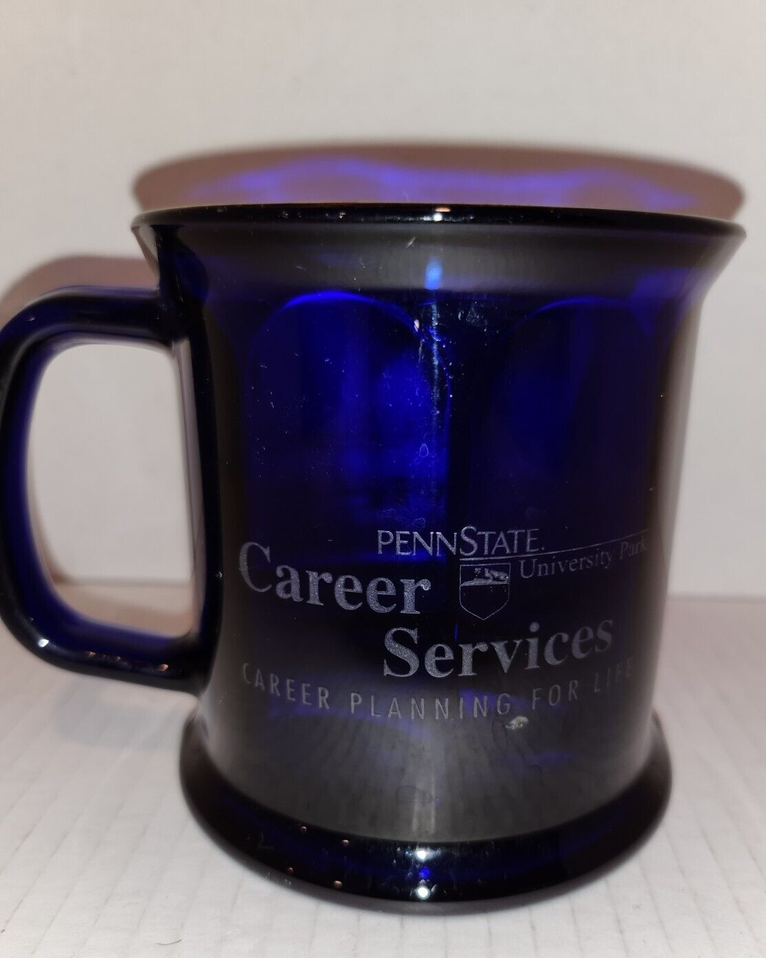 LARGE COBALT BLUE COFFEE MUG MADE IN USA - PENN STATE UNIV PARK CAREER ...