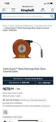 Cable-Guard Static Discharge Reel Nylon Covered Cable | eBay