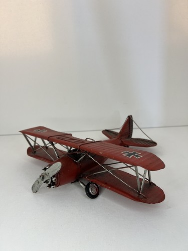 Vintage WWI Red Baron Bi-Plane Airplane Model Decoration/Collectible | eBay