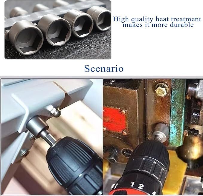 14PCS Power Nut Driver Bit Set Impact 1/4 Quick Change SAE & MM Hex ...