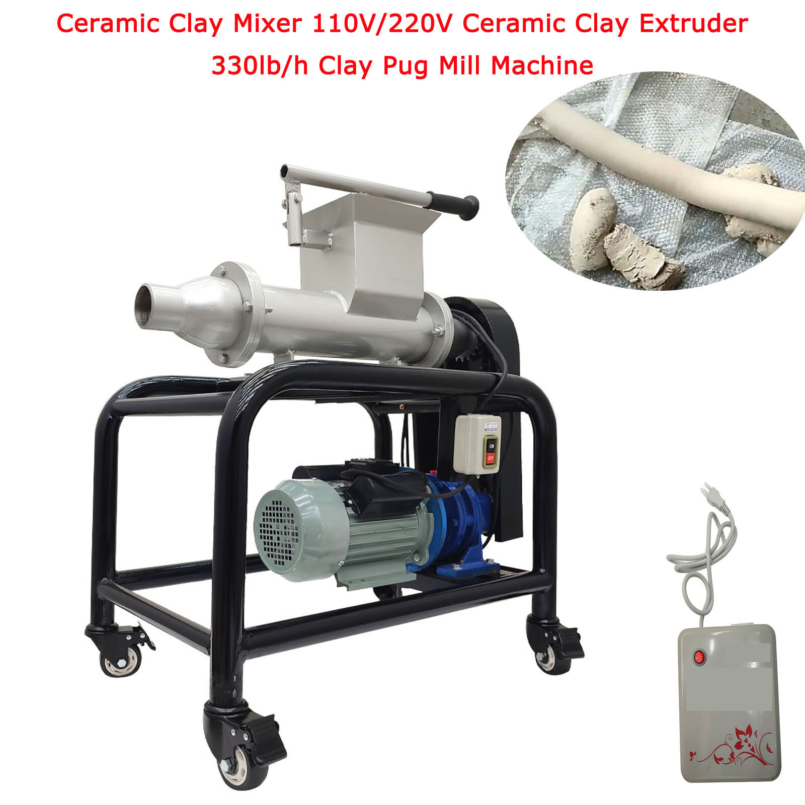 Ceramic Clay Mixer 110V/220V Ceramic Clay Extruder 330lb/h Clay Pug ...