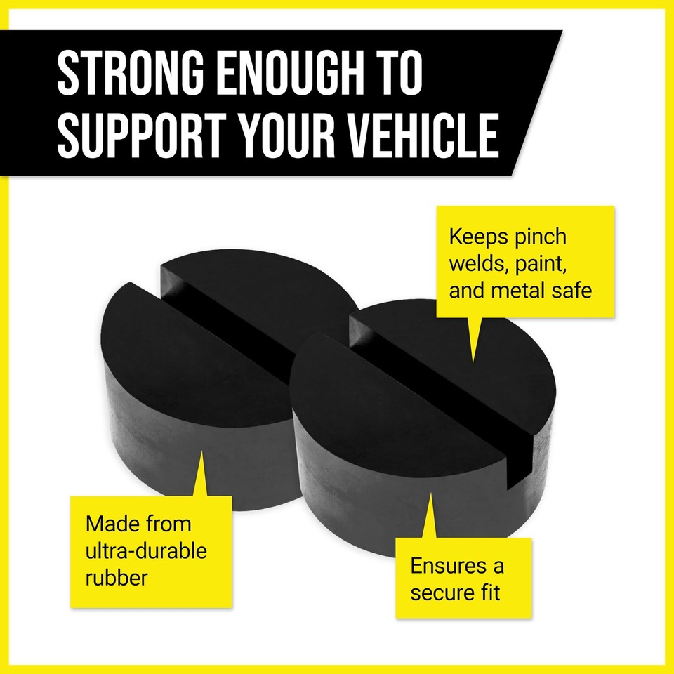 Mission Automotive Slotted Rubber Jack Pads - Pinch Weld Pad Black ...