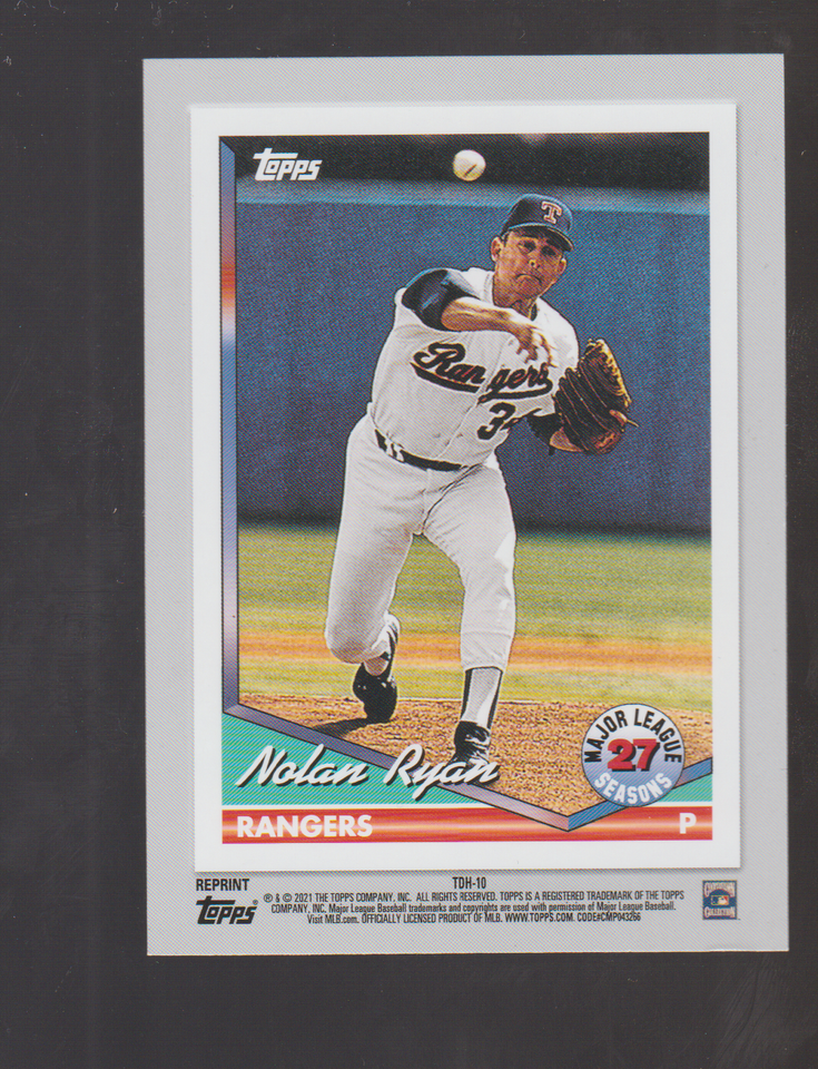 2021 Topps Double Headers #TDH-10 Nolan Ryan card, Texas Rangers HOF | eBay