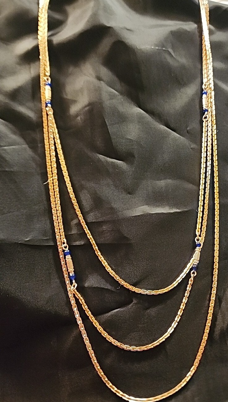 1970s Sarah Coventry Triple Chain Necklace GOLDEN CLA… - Gem