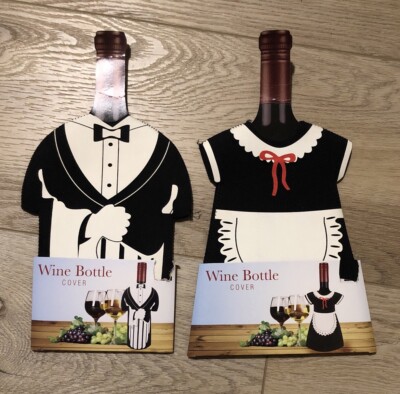 New Wine Bottle Cover Black White House Keeper & Butler Uniform Style ...