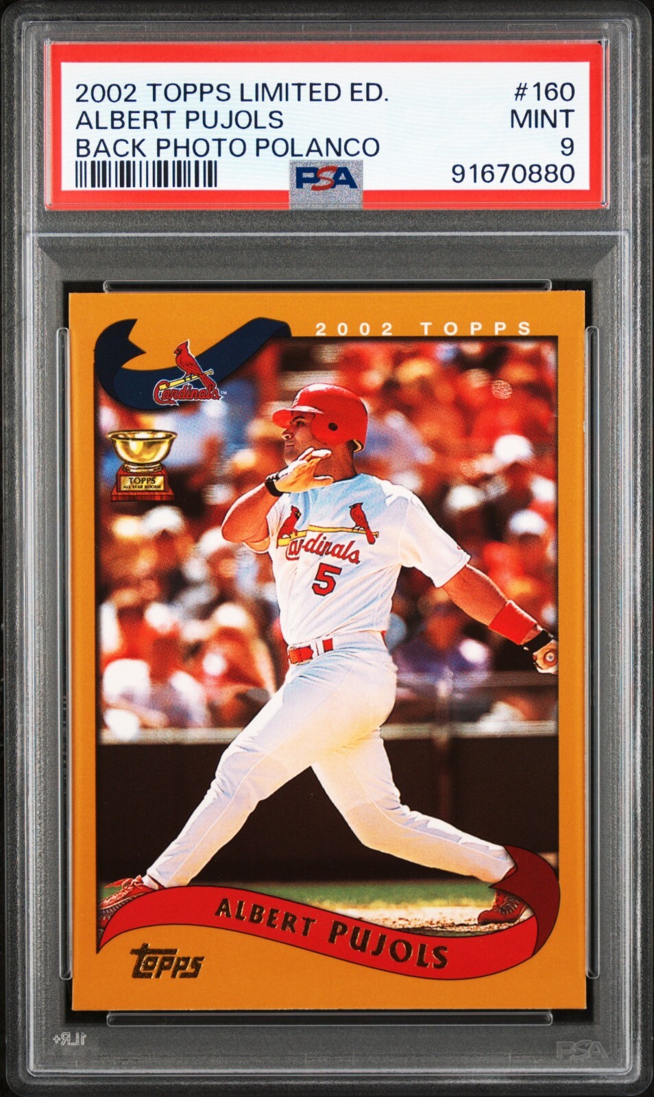 Albert Pujols 2002 Topps Limited Edition #160 Back Photo Polanco Gold ...