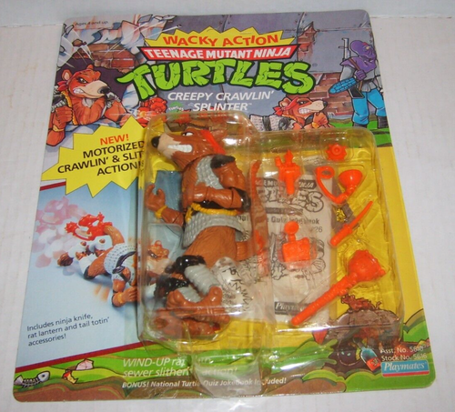 Creepy Crawlin' Splinter Wacky Action TMNT 1990 Playmates Figure NEW ...