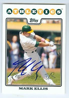 Mark Ellis autographed baseball card (Oakland Athletics) 2008 Topps ...