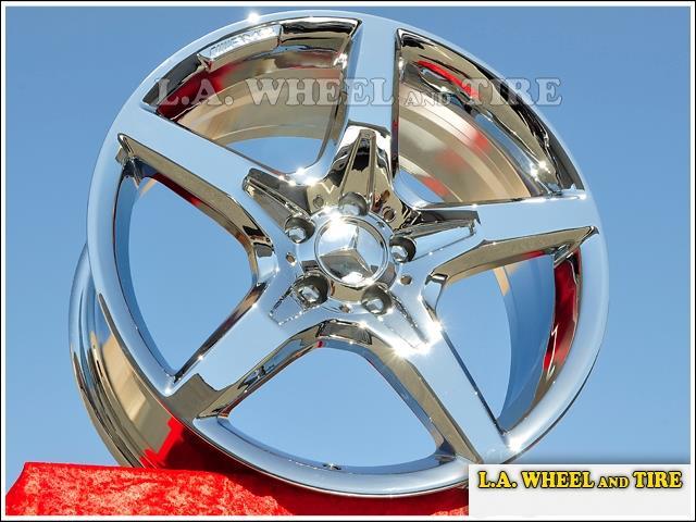 Set of 4 Chrome 19" Mercedes Benz SL400 SL550 SL63 SL65 AMG Wheels Rims ...