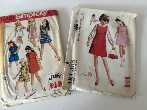 Simplicity Shift Dress Romper McCall's Jumper Dress Size Childs' Girls ...