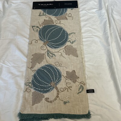 Tahari Home 16x32 Inch Table Runner Fall Pumpkin, Vine And Leaf Fall ...