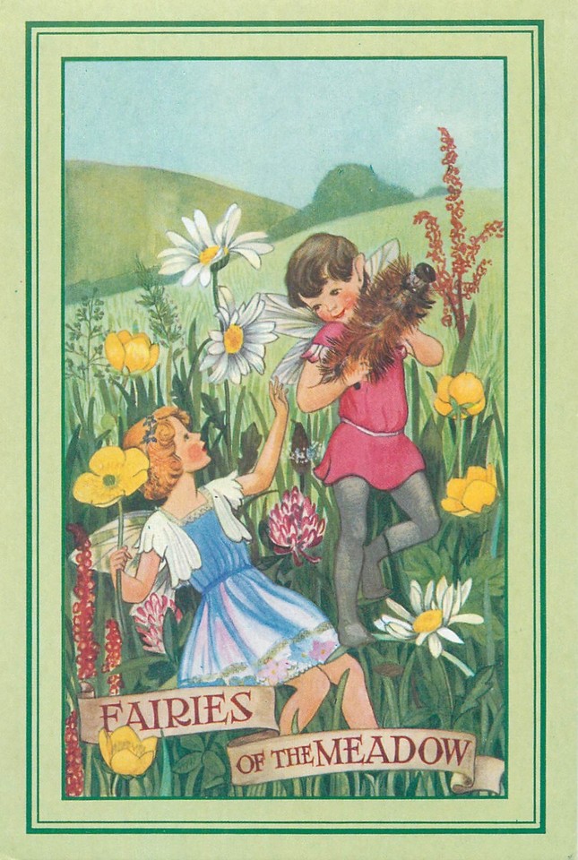 Salmon series 3 postcards set printed in England fairies fairy fay ...