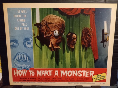 Lobby Card 1958 HOW TO MAKE A MONSTER classic monster heads best card ...
