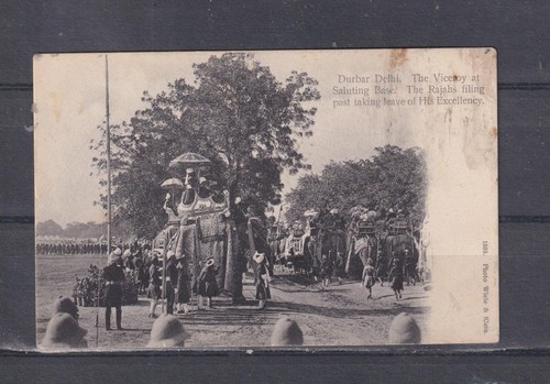 INDIA, BOMBAY,DELHI DURBAR,VICEROY AT SALUTING BASE,RAJAHS FILING PAST ...