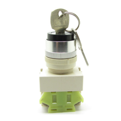 22mm Key Lock Switch 2 Positions 4 Screws Machine Power OFF-ON NO + NC ...