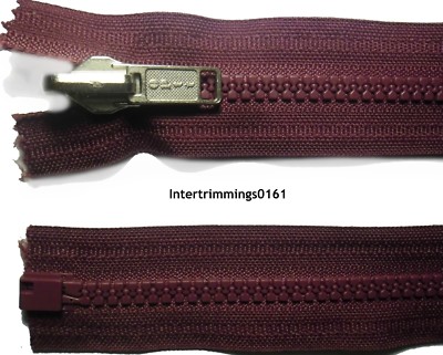 OPTI ZIP 23"58.5CM, WINE, CHUNKY TEETH PLASTIC OPEN END,REVERSIBLE ...