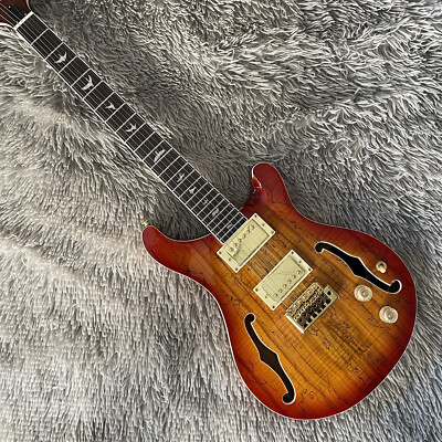 Handmade Semi Hollow Body PRS Electric Guitar Spalted Maple Top ...