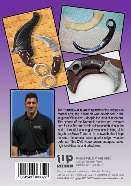 Indonesian Karambit Blade Weapons #3 Advanced Options DVD Steve Tarani ...