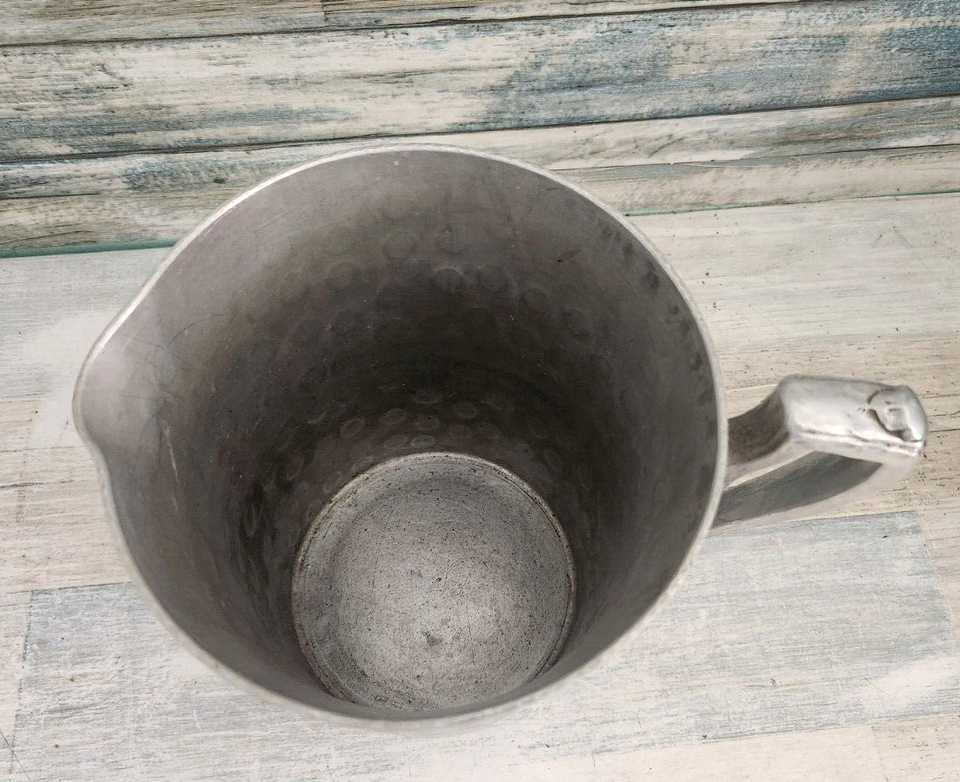 _Vintage Canterbury Arts Metal Hammered Aluminum Medieval Pitcher 8 ...