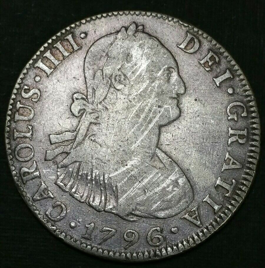 1796 MO FM Mexico Carolus IIII 4 reales coin --book listed low mintage ...
