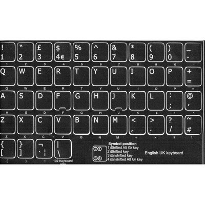 LETTERE TASTIERA ADESIVE ADESIVI TASTIERA KEYBOARD ENGLISH UK | eBay