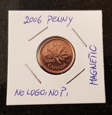 RARE 2006 Canada / Canadian 1 Cent Penny, No Logo, No P - MAGNETIC | eBay