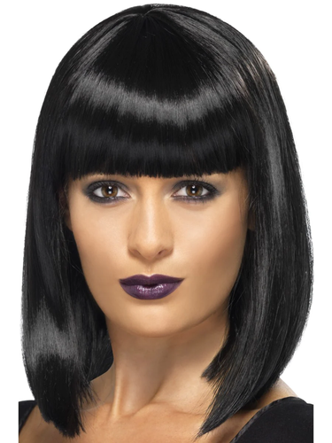 Short Black Wig With Fringe Ladies Pop Star Fancy Dress STraight wig | eBay
