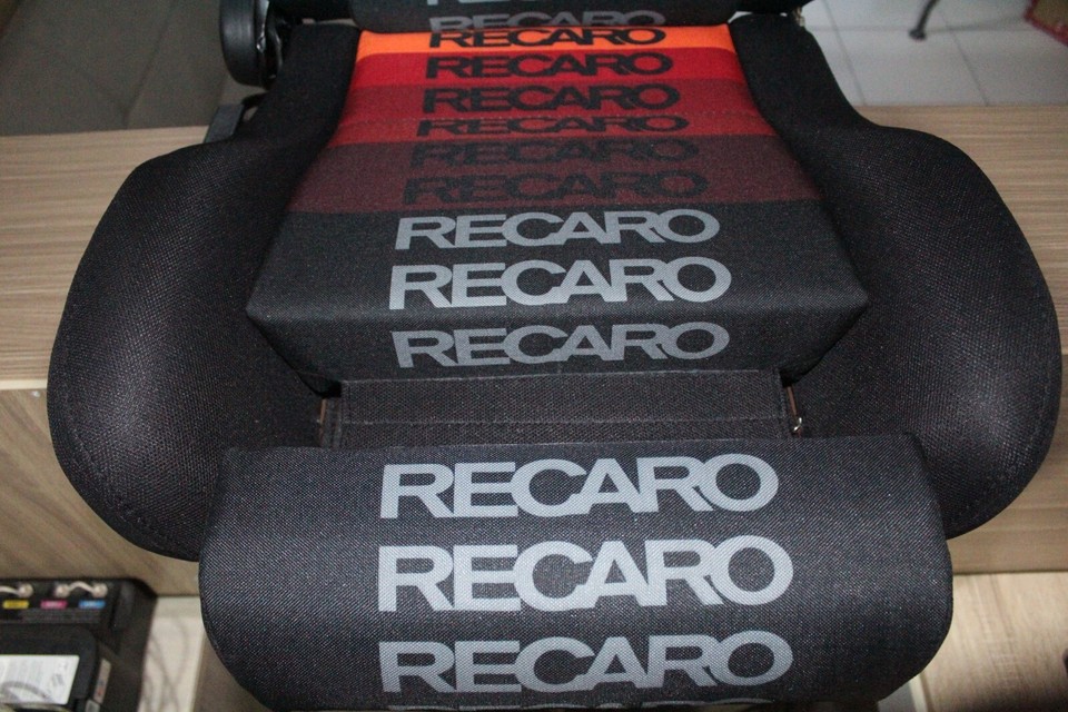 Universal Seat Racing Model LX Spectrum Orange JDM Pattern Pair Left ...