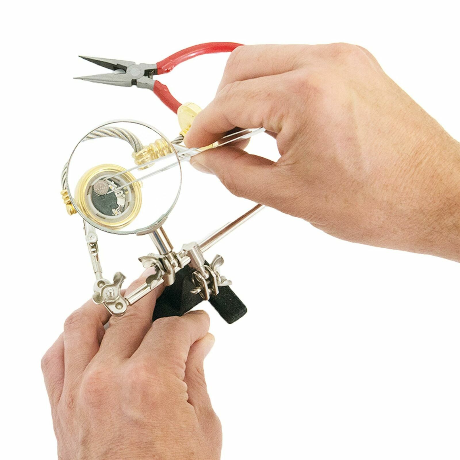 Helping Hand Magnifying Glass Adjustable Clamps Model Making Tools ...