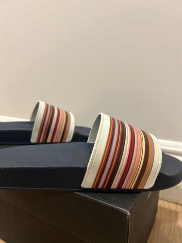 Paul Smith blue and striped pool slides men’s size 7 | eBay