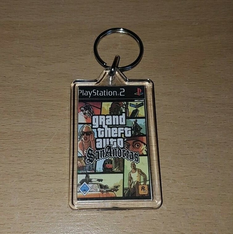 Grand Theft Auto SanAndreas PlayStation 2 PS2 Keyring Plastic Key Chain ...