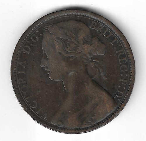 Victoria Young Head 1871 Coinage Bronze One Penny 1d British Victorian ...