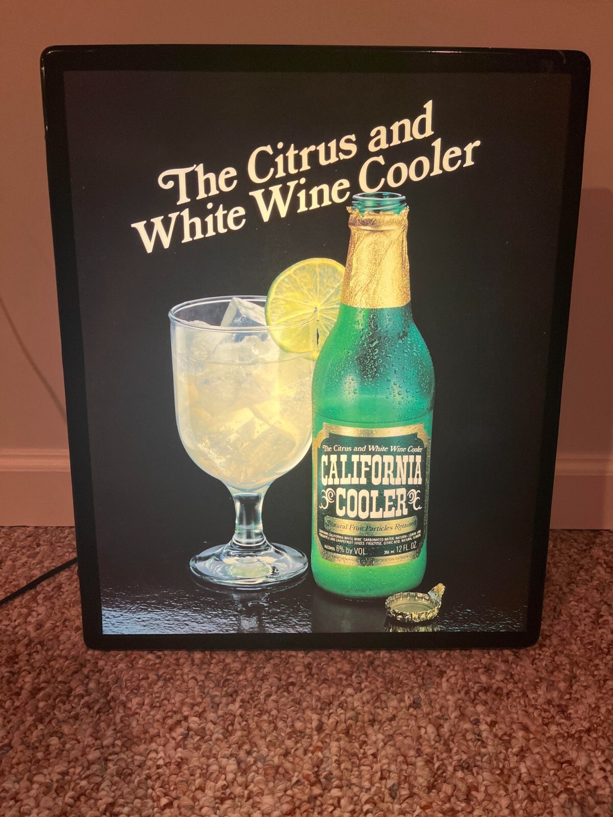 Vintage California Cooler Wall Mounted Lighted Bar Sign - Works ...