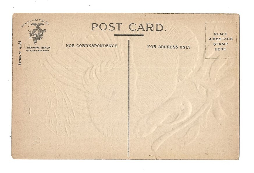 VINTAGE CLAPSADDLE THANKSGIVING TURKEY, WISHBONE, BLUE RIBBON POSTCARD ...