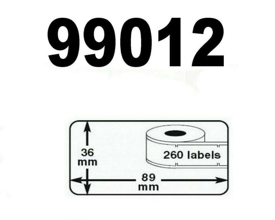 10 ROLLS 99012 PREMIUM DYMO COMPATIBLE LABELS 36X89MM (2600 LABELS ...