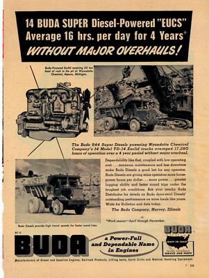 1951 Buda Diesel Engines Ad: Wyandotte Chemical Co. Alpena Michigan Pic ...