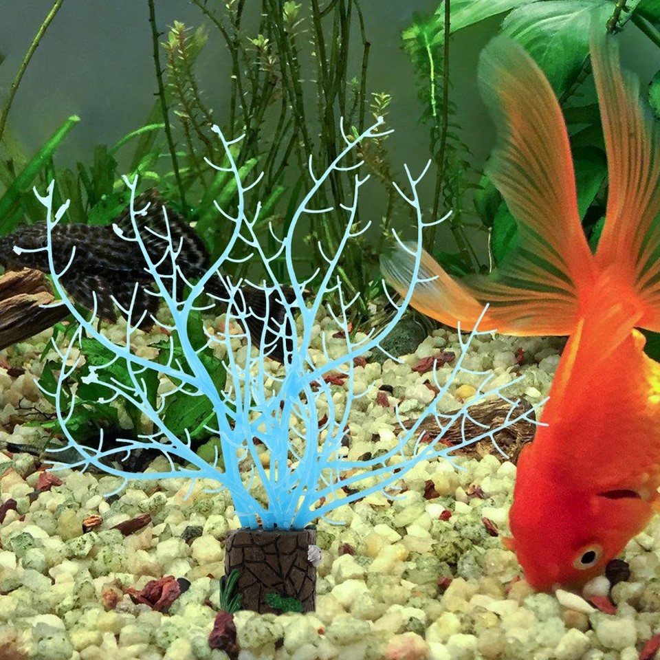 Fish Tank Landscaping Decorations Small Artificial Resin Aquarium Glow ...
