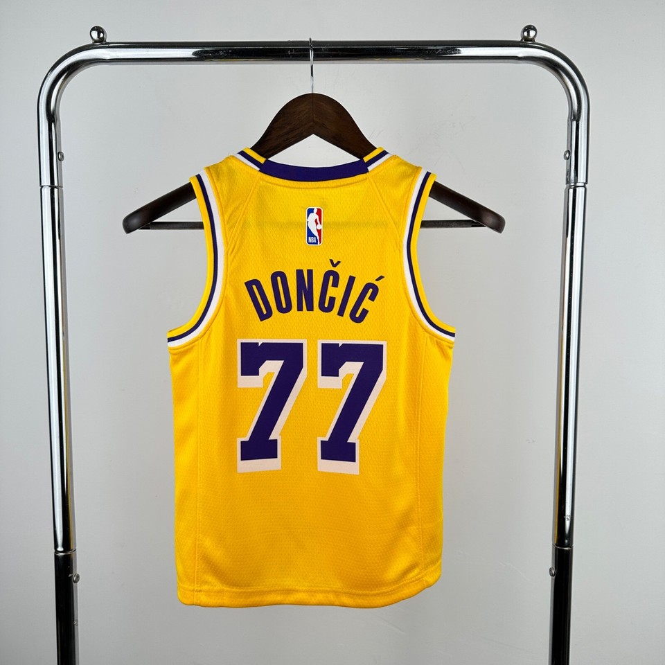 YELLOW LUKA DONCIC #77 YOUTH S LA LAKERS YELLOW JERSEY BASKETBALL NEW ...