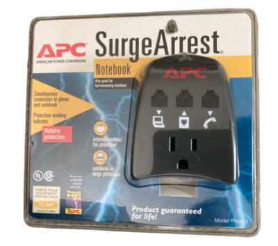 APC SurgeArrest Notebook Laptop Surge Protector 400V Rated Model PNote1 ...