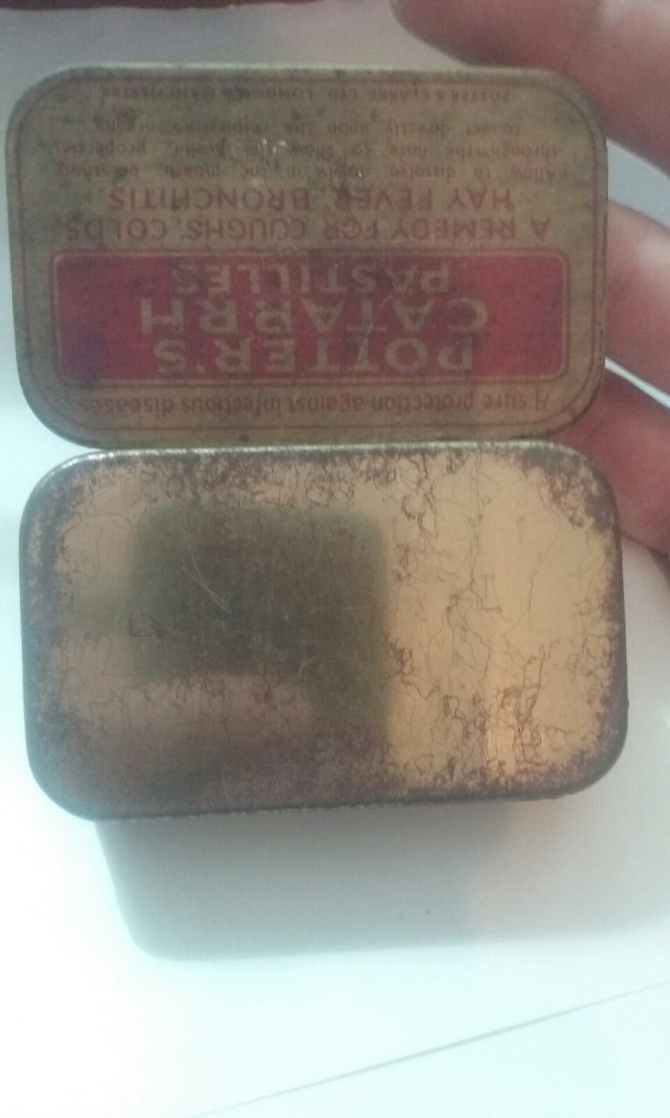 Vintage Potters Catarrh Pastilles Tin With Asthma Cure Logo on base ...