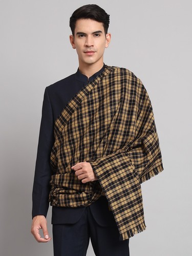 INDIAN PATOO HANDMADE SAWATI WOOL CHECKED PASHTUN SHAWL SCARF WRAP MENS ...