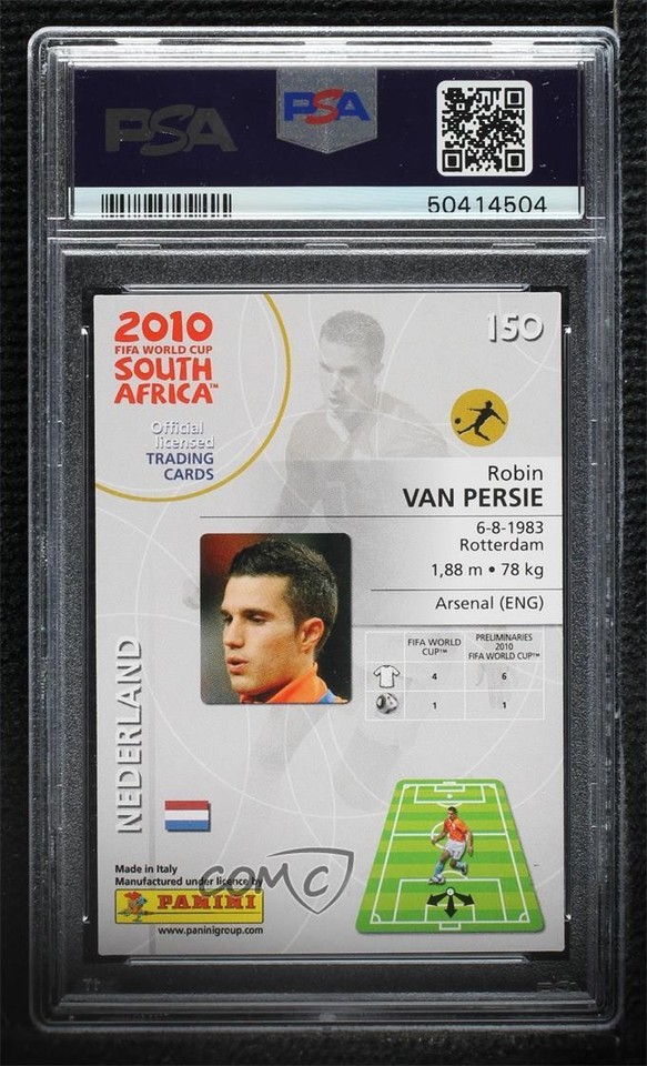 2010 Panini FIFA World Cup South Africa Robin van Persie #150 PSA 9 ...