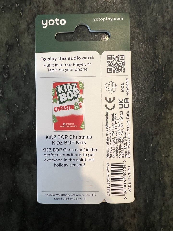 Yoto Card Kidz Bop Christmas Unused Brand New Discontinued | eBay