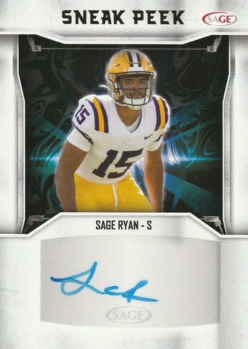 2024 Sage Ryan Sage #SPA-JJ Sneak Peak Rookie Autograph Auto - LSU ...