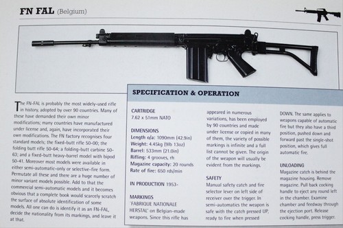 FN FAL Assault Rifle Gun Picture Out of Print Spec Sheet Article Decor ...