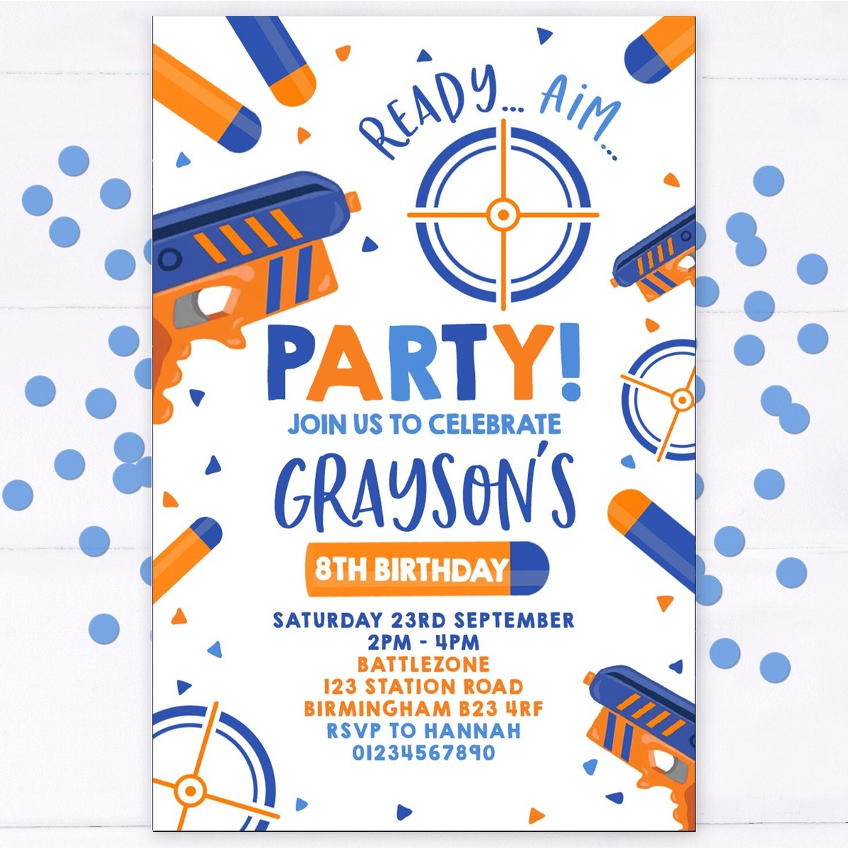 Nerf Gun Party Invitation Designs Nerf Birthday Invitation 3 Template