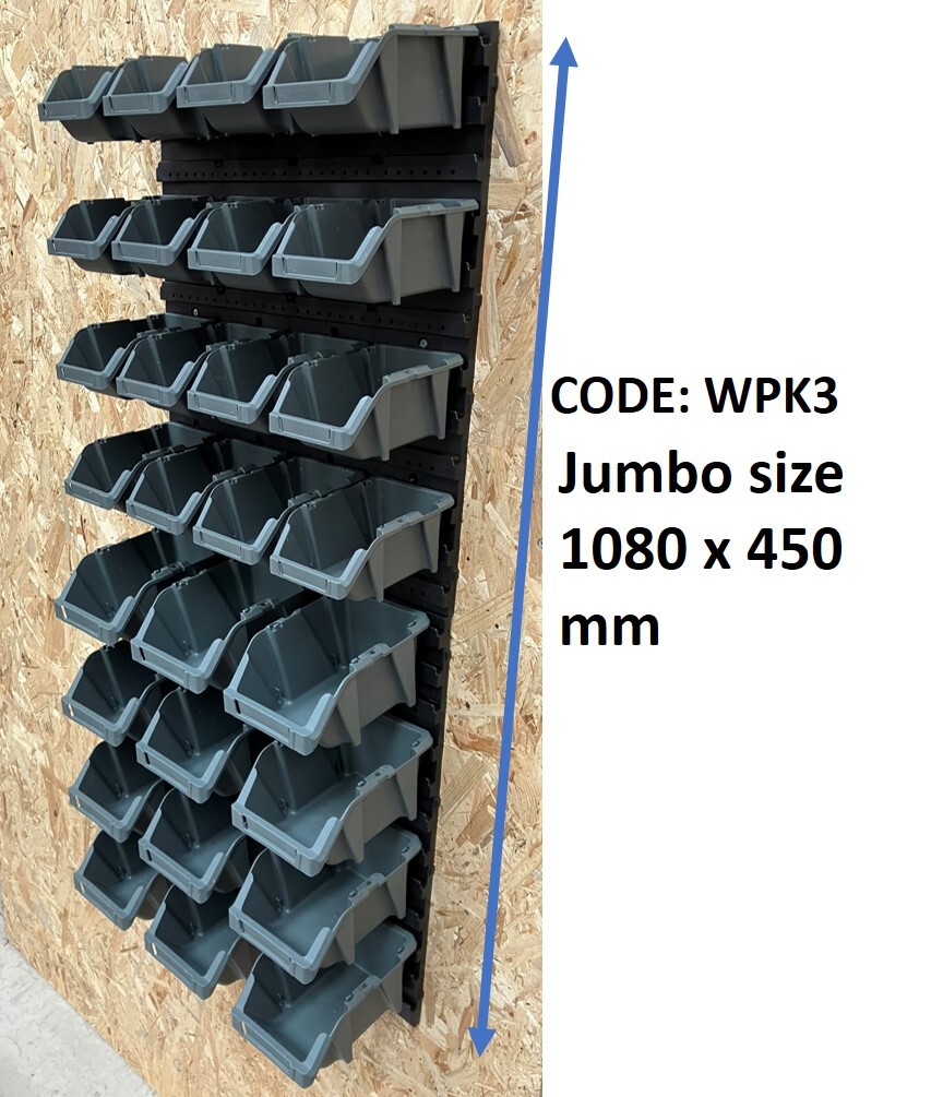 Bin Storage Kit Box Wall Panel louvre Rack Garage Wall Mounted Unit ...