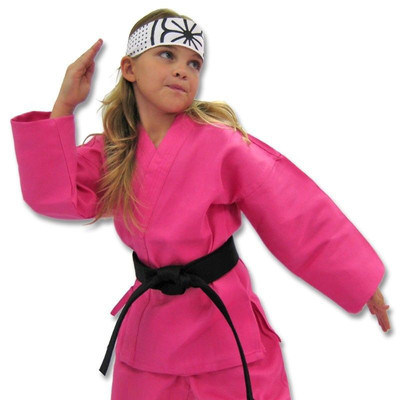 KANKU NEW Pink Karate Uniform, Gi 7.5 oz Adult Kids w/White belt Tae ...
